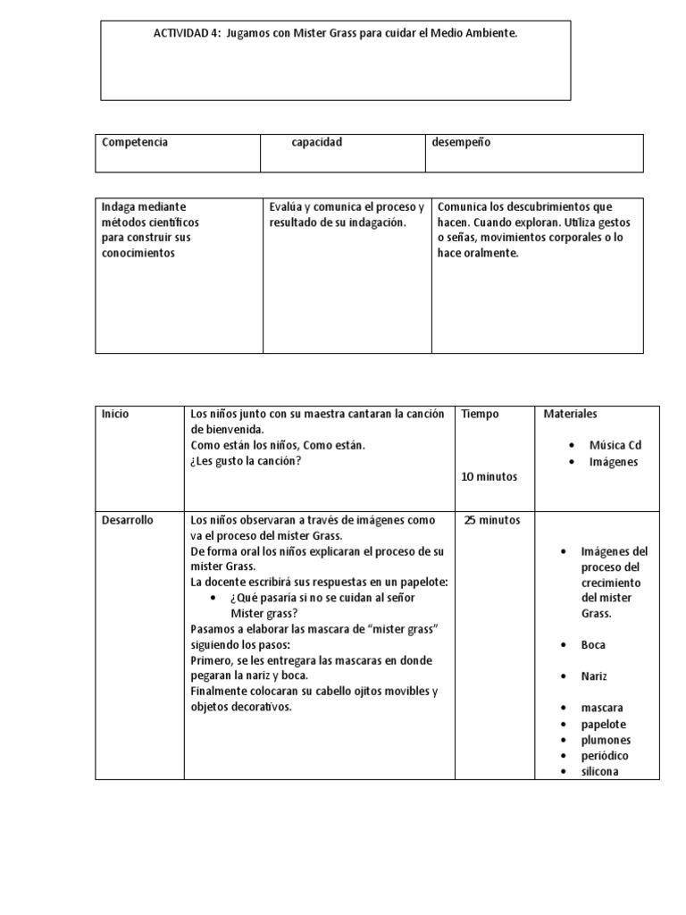 ACTIVIDAD 4 MISTER GRASS | PDF
