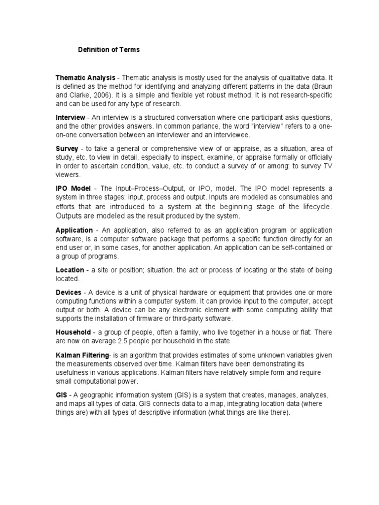Definition of Terms | PDF | Geographic Information System | Application ...