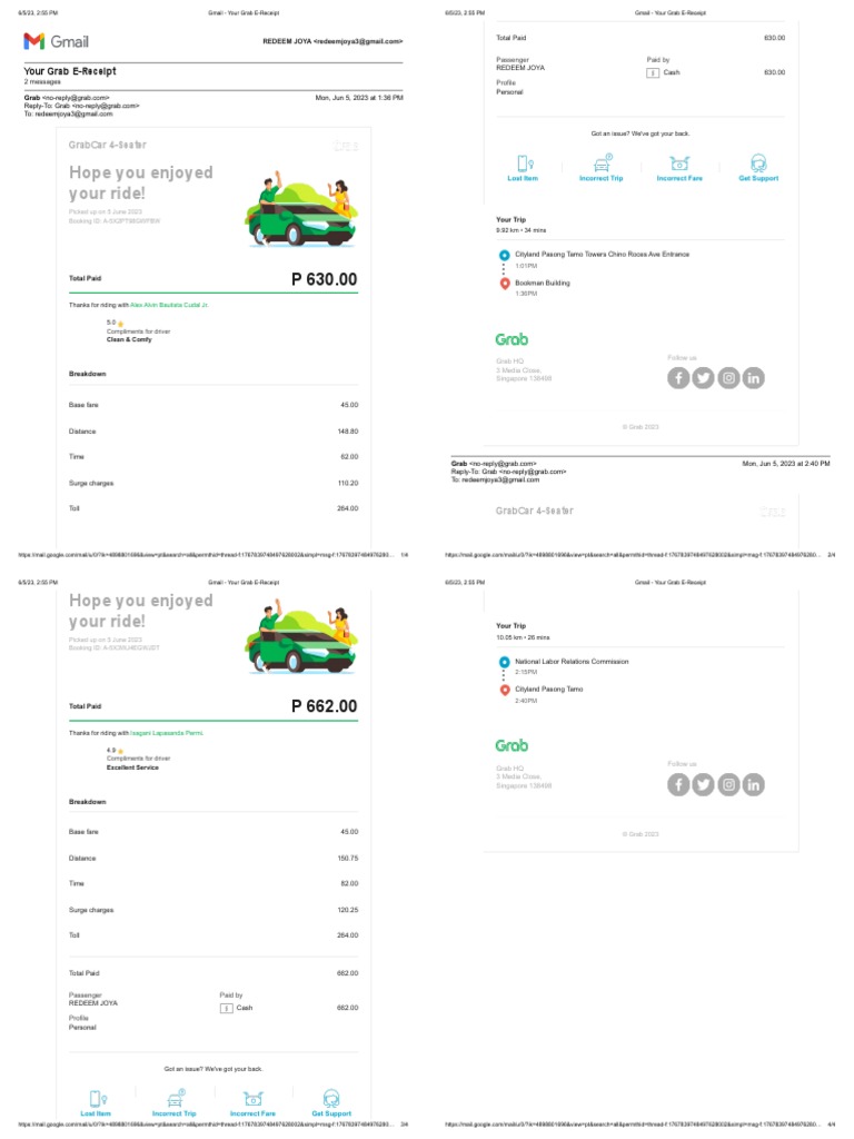 Grab E-Receipt 2 0f 2 | PDF