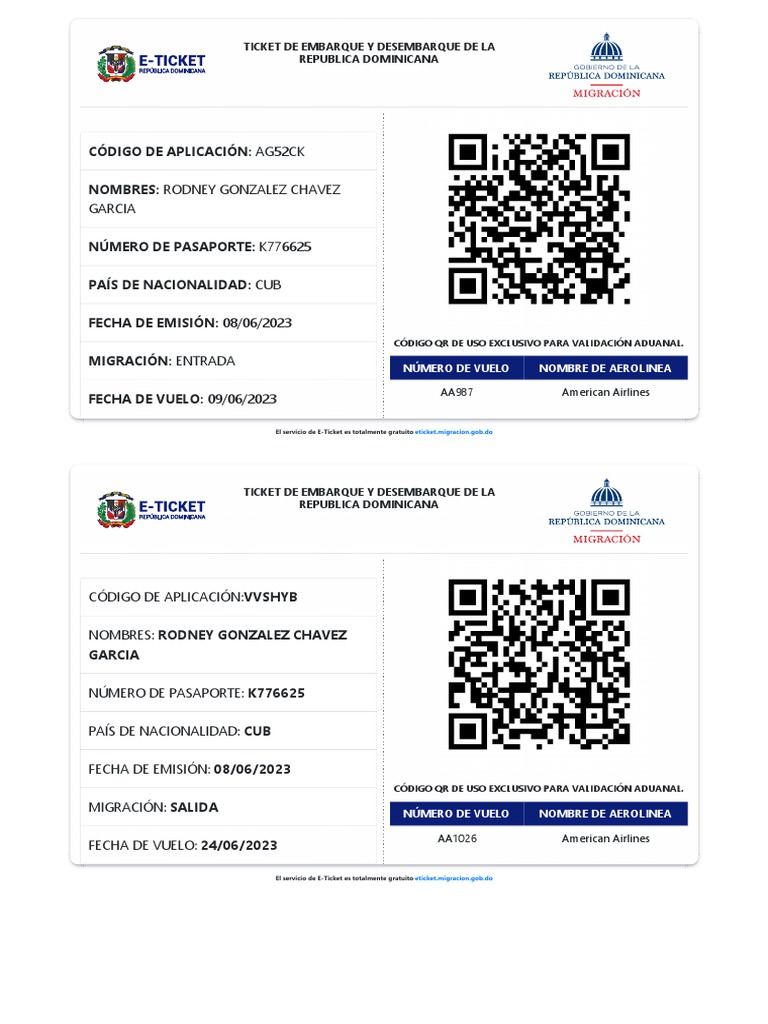 Código de Aplicación e-Ticket RD | PDF