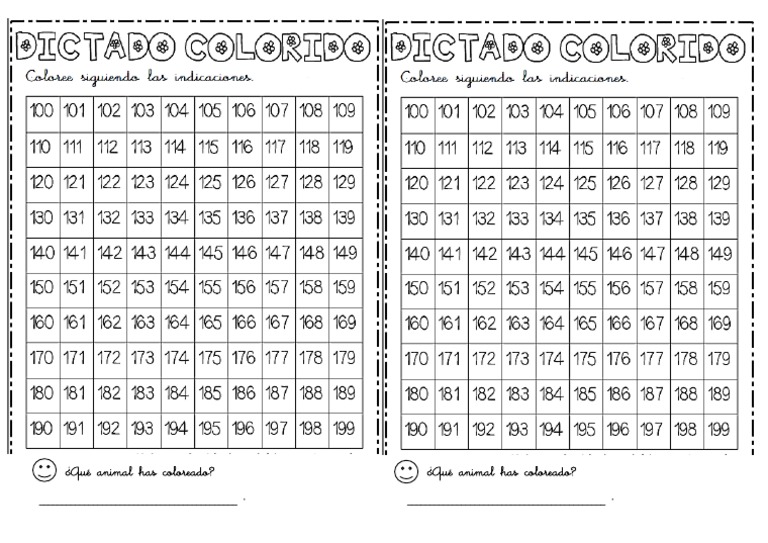 Dictado Colorido Ficha | PDF