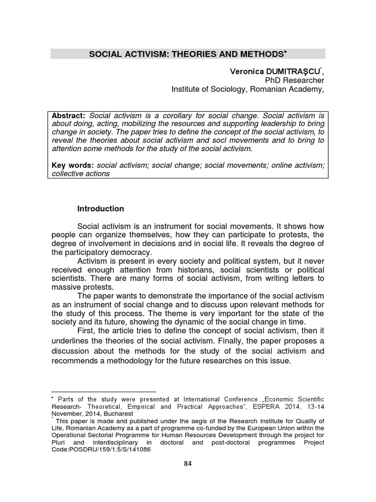 Social Activism - Theories and Methods | PDF | Activism ...