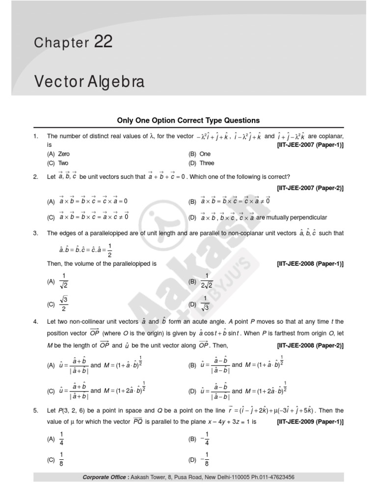 M Ch-22 Vector Algebra | Download Free PDF | Rectangle | Area