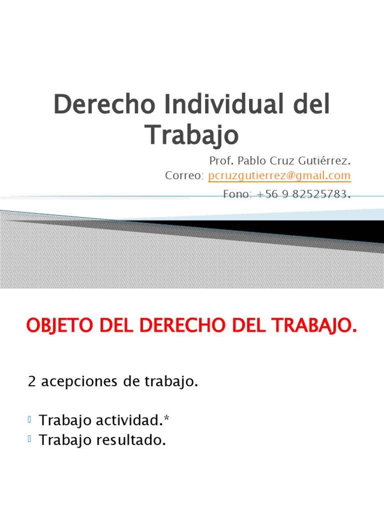 Derecho Individual Del Trabajo | PDF | Derecho laboral | Sindicato