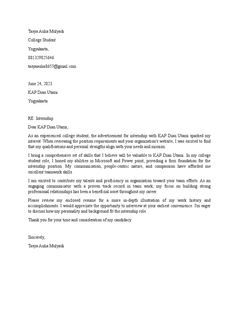 Tasya Aulia Mulyadi_Cover Letter | PDF