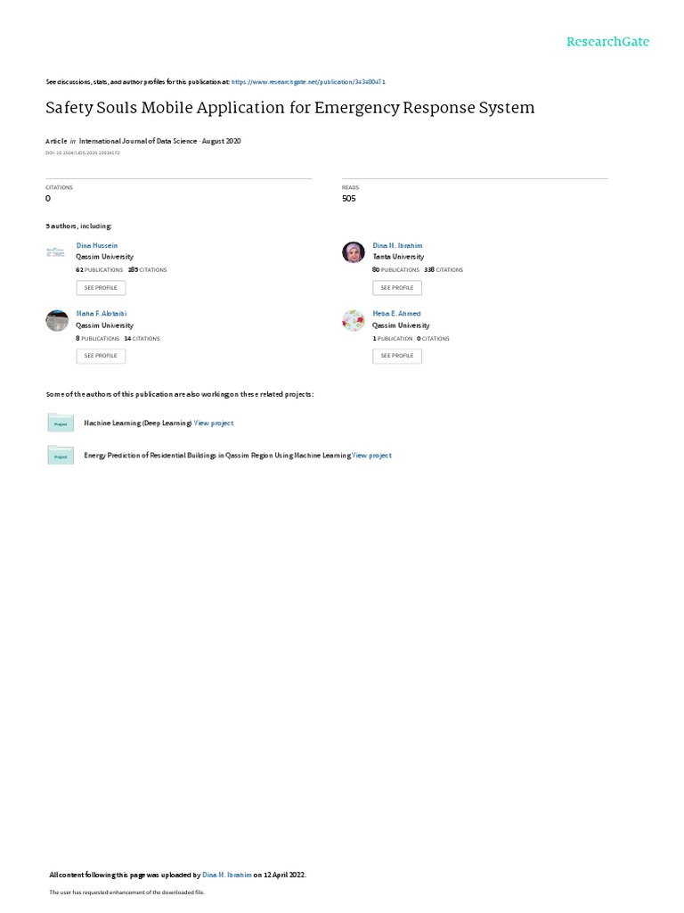 Safety Souls Mobile Application For Emergency Response System | PDF | Application Software ...