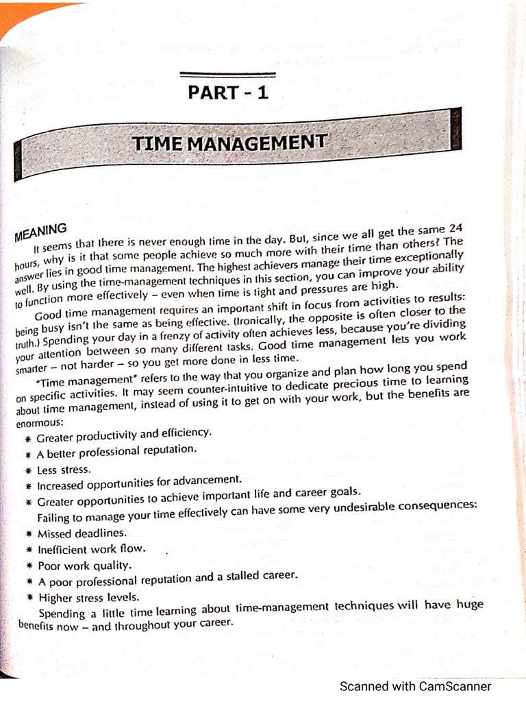 Time Management and Time Managing Group | PDF