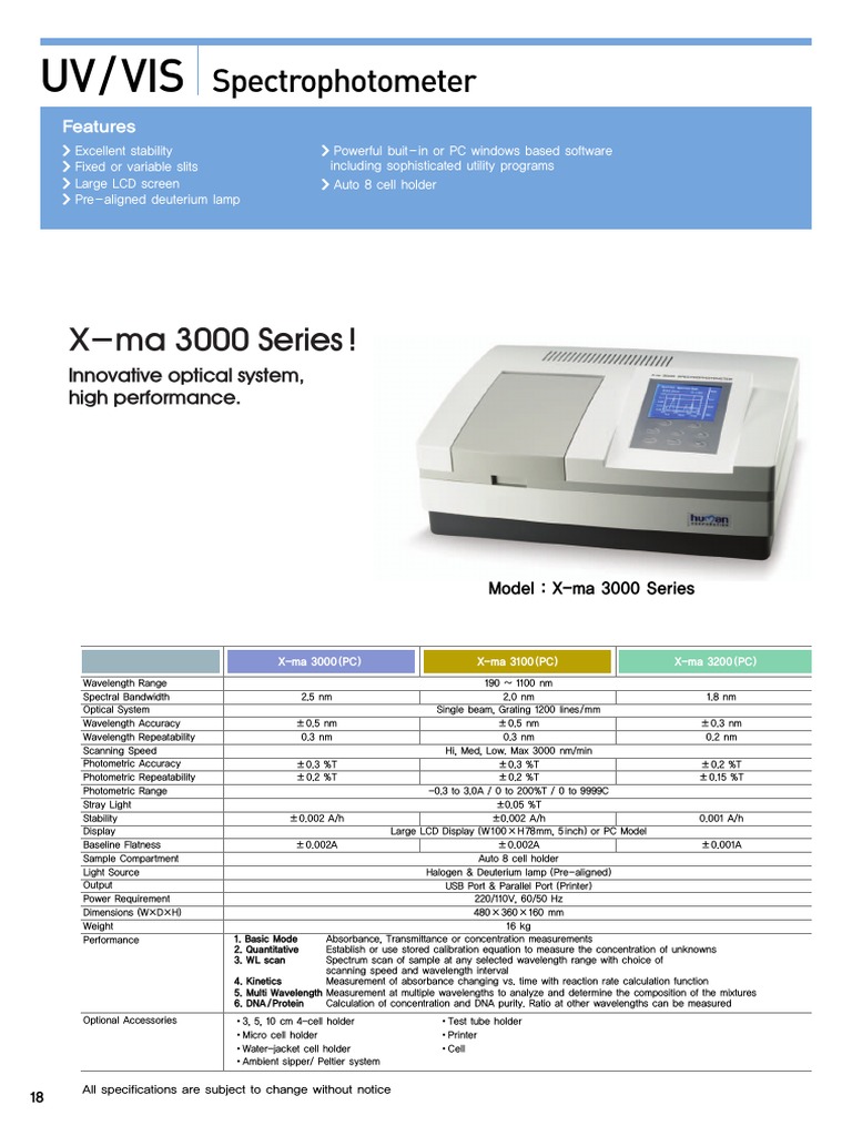 Human X-Ma - Spectrophotometer - Brochure | PDF | Spectrophotometry ...