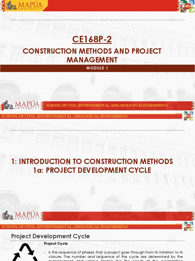 MODULE 1 Project Development Cycle | PDF | Project Management | Foundation (Engineering)