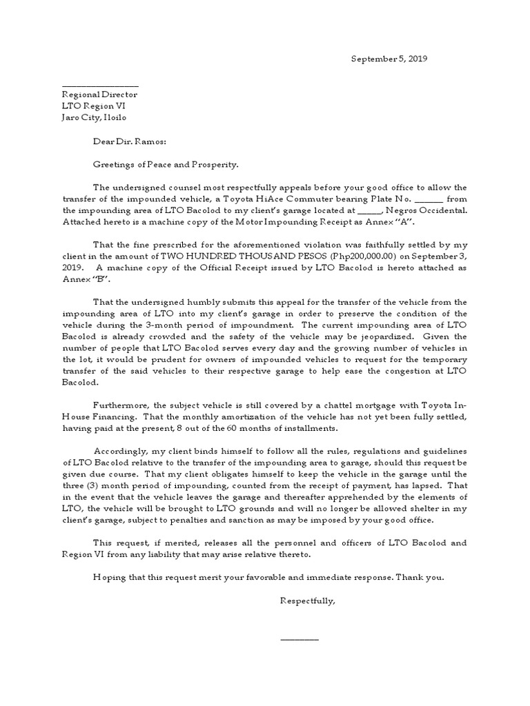 Cover Letter LTO | PDF | Common Law | Justice