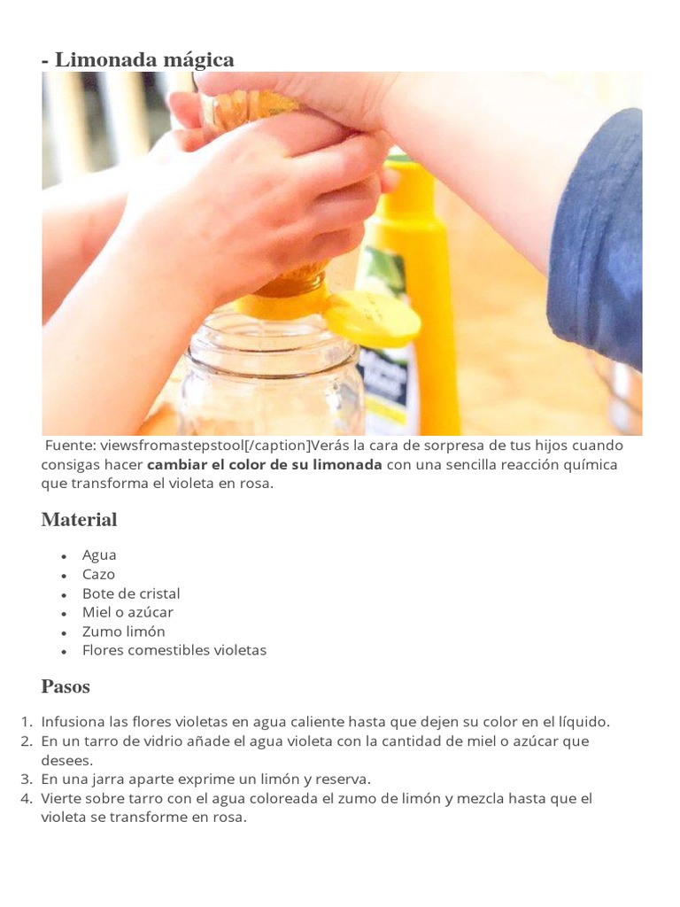 Experimentos de Ciencia para Niños | PDF | Limonada | Agua