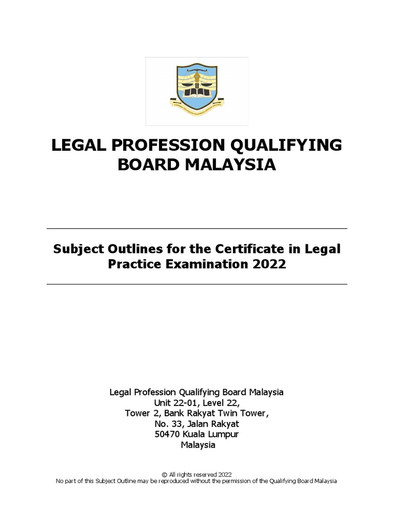 CLP Subject Outline 2022 | PDF | Tort | Damages