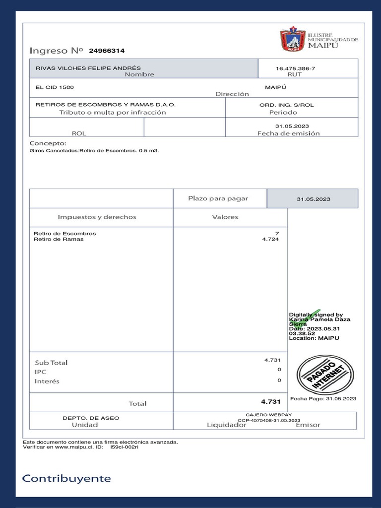 Orden de Ingreso - | PDF