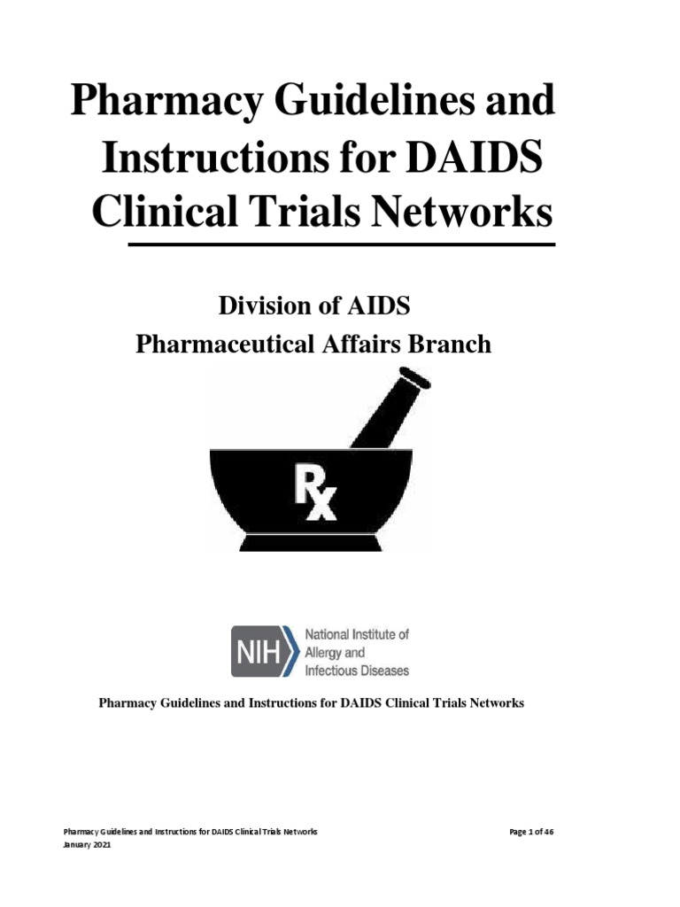 Pharmacy Guidelines Instructions DAIDS Clinical Trials Networks | PDF ...