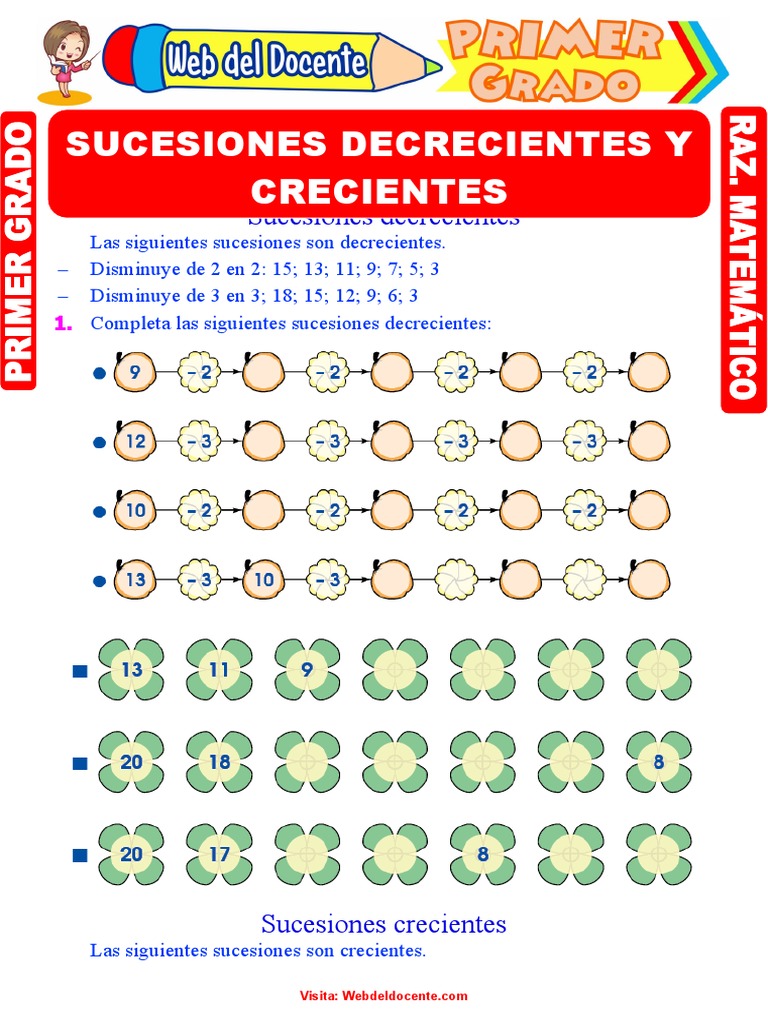 Sucesiones-Decrecientes-y-Crecientes-para-Primer-Grado-de-Primaria | PDF Sucesiones-Decrecientes-y-Crecientes-para-Primer-Grado-de-Primaria | PDF