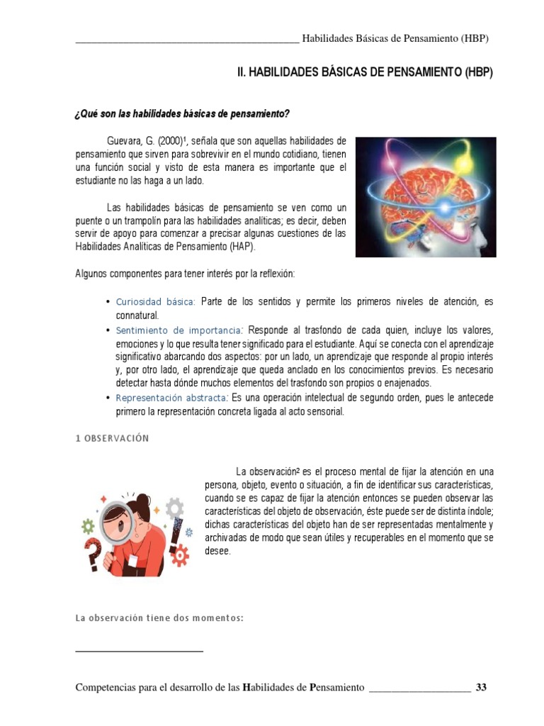 Habilidades Basicas Del Pensamiento | PDF | Pensamiento | Aprendizaje