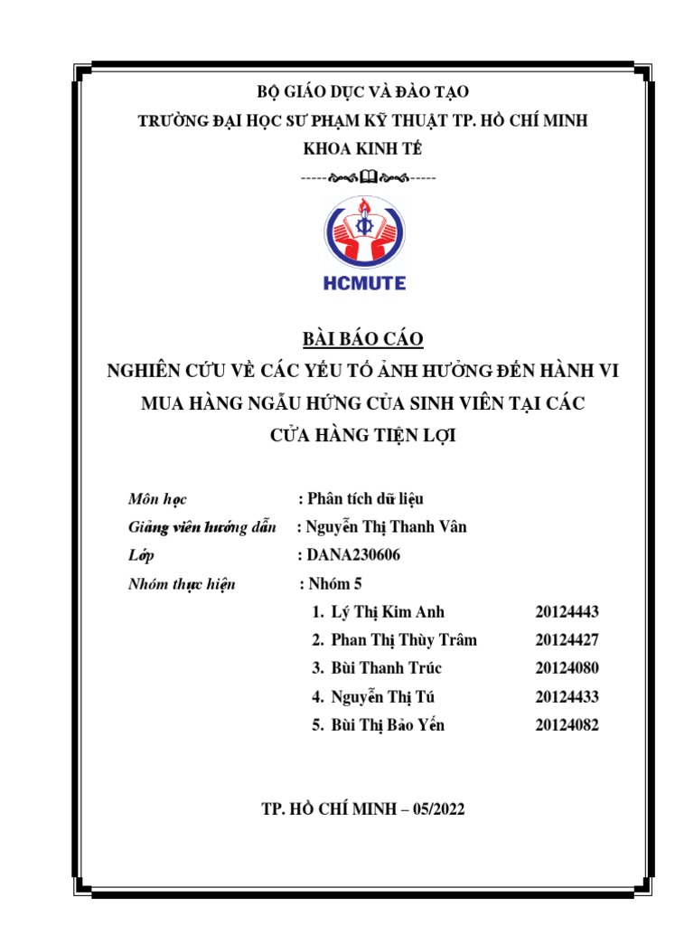 BÀI CUỐI KỲ - NHÓM 5 PTDL | PDF