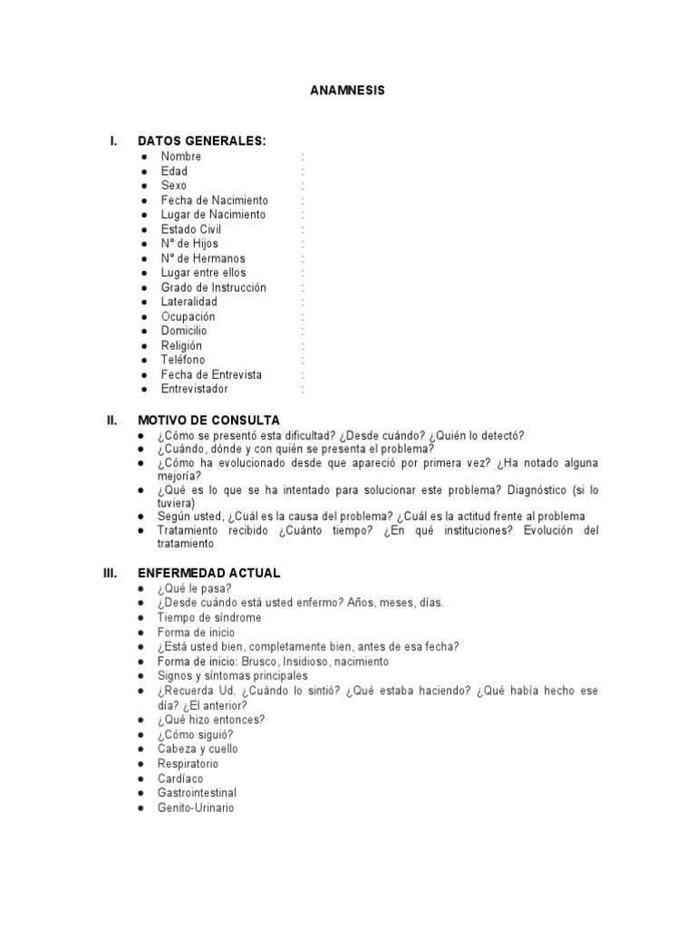 Plantilla Completa - Anamnesis | PDF | El embarazo | Parto