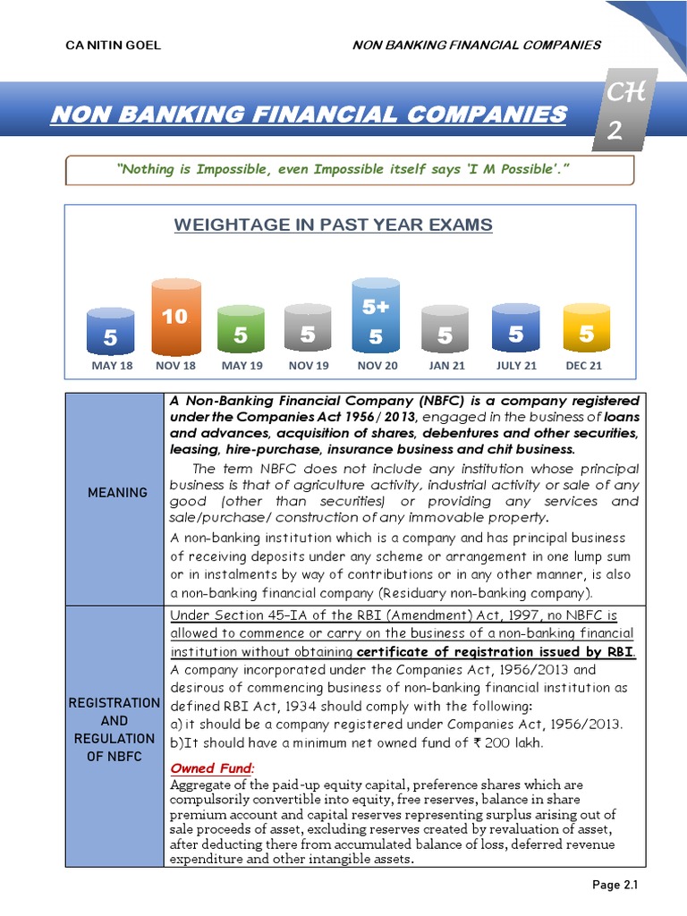 2 Nbfc Download Free Pdf Non Bank Financial Institution Banks
