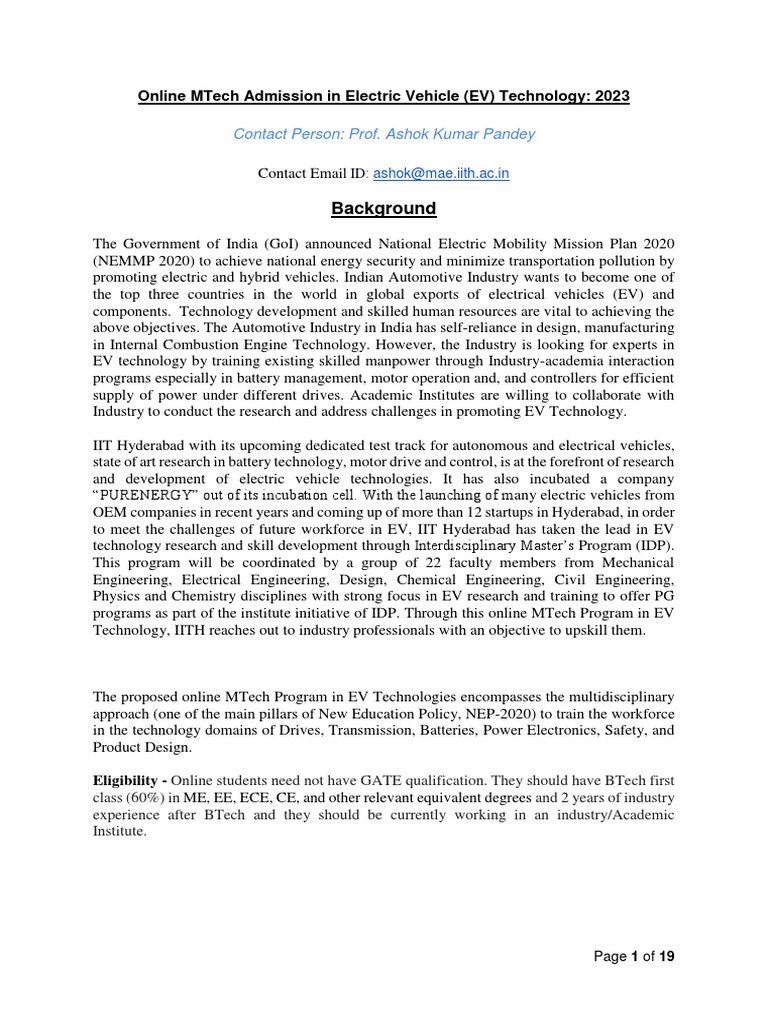 Online MTech EV Final May 2023 | PDF | Photovoltaics | Electric Vehicle