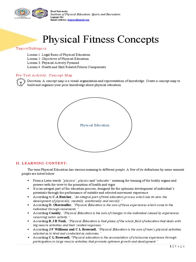 Week 2 Physical Fitness Concepts | PDF | Physical Fitness | Skeletal Muscle