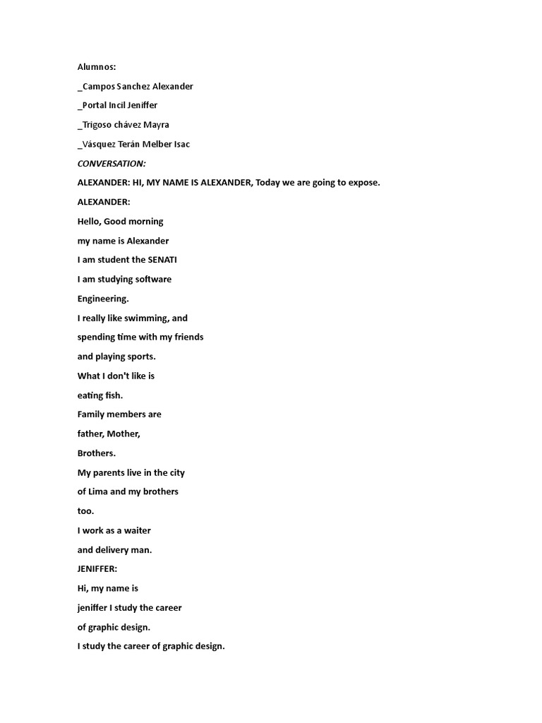 Alumnos: - Campos Sanchez Alexander - Portal Incil Jeniffer - Trigoso ...