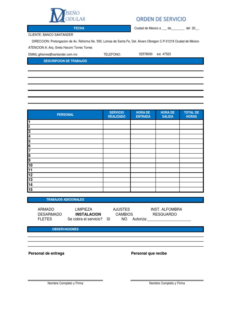 FORMATO REPORTE DE SERVICIO | PDF