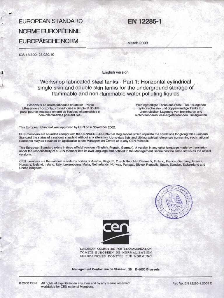 En 12285-1 | PDF