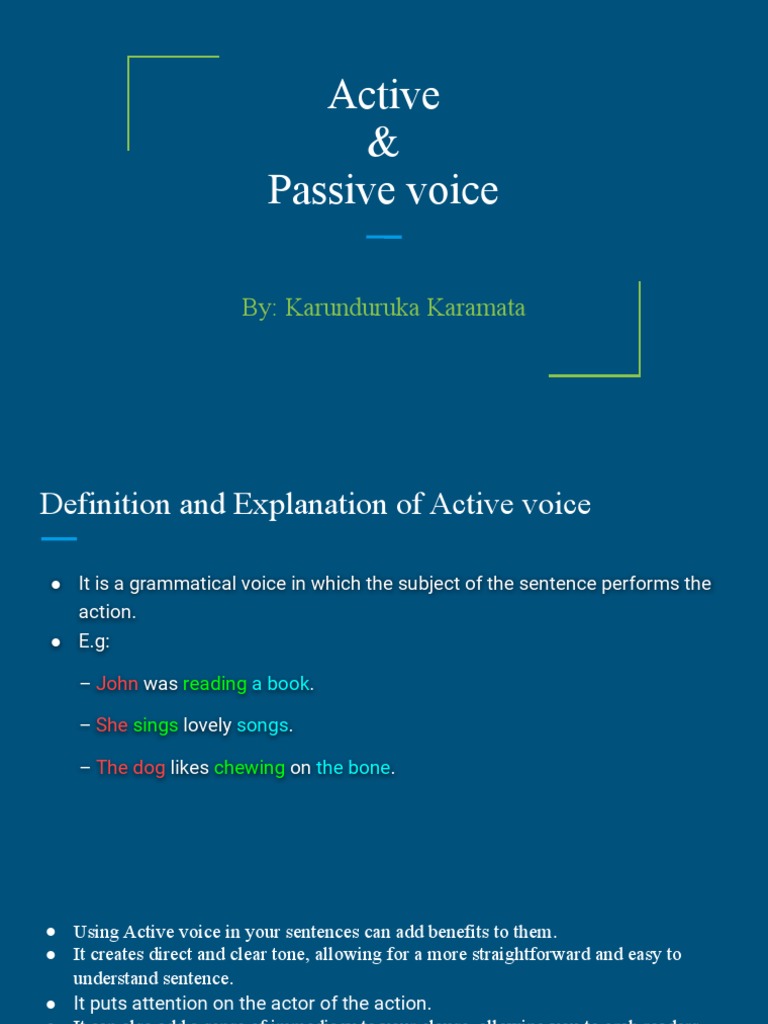 Active vs Passive Voice Explained | PDF | General Fiction