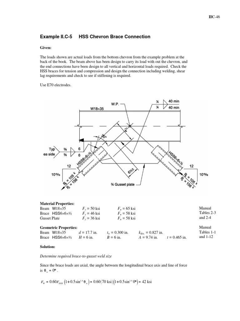HSS Chevron Brace Connection Design | PDF | Beam (Structure ...