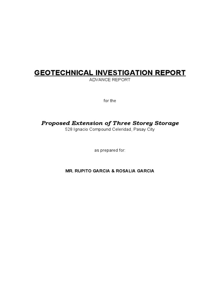 Geotechnical Investigation Advanced Report | PDF | Deep Foundation | Geotechnical Engineering