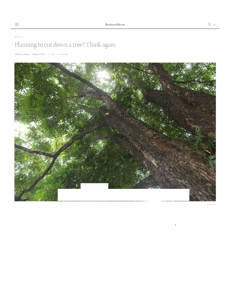 Planning To Cut Down A Tree, Think Again - Jonathan L. Mayuga | PDF | Theft | Trees