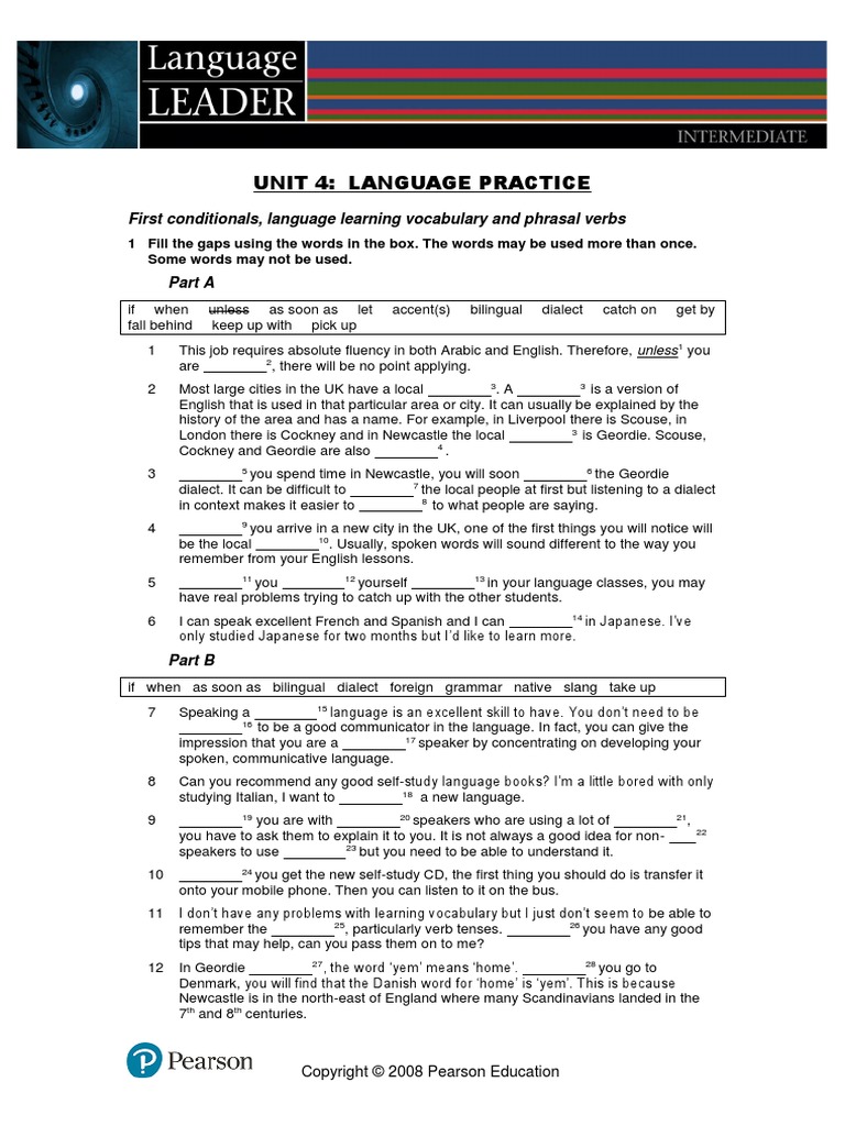 Unit 4 Language Practice | PDF | English Language | Linguistics