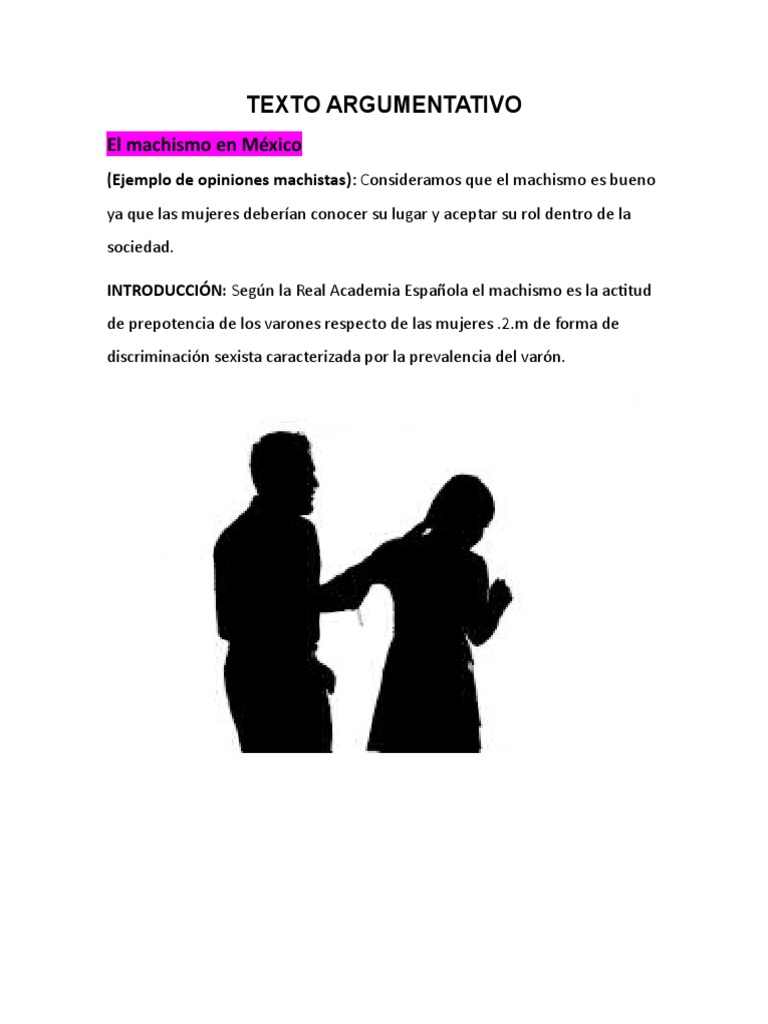 Texto Argumentativo - Machismo | PDF