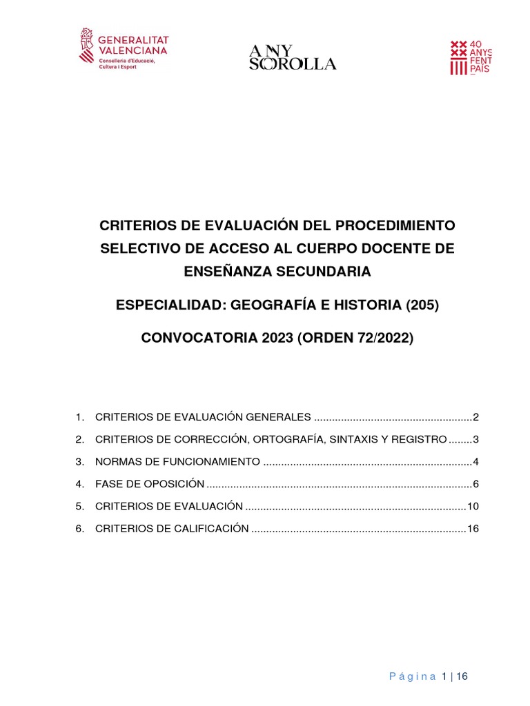 205 Cas - CRITERIOS EVALUACION GEO E HIST | PDF | Evaluación | Plan de estudios