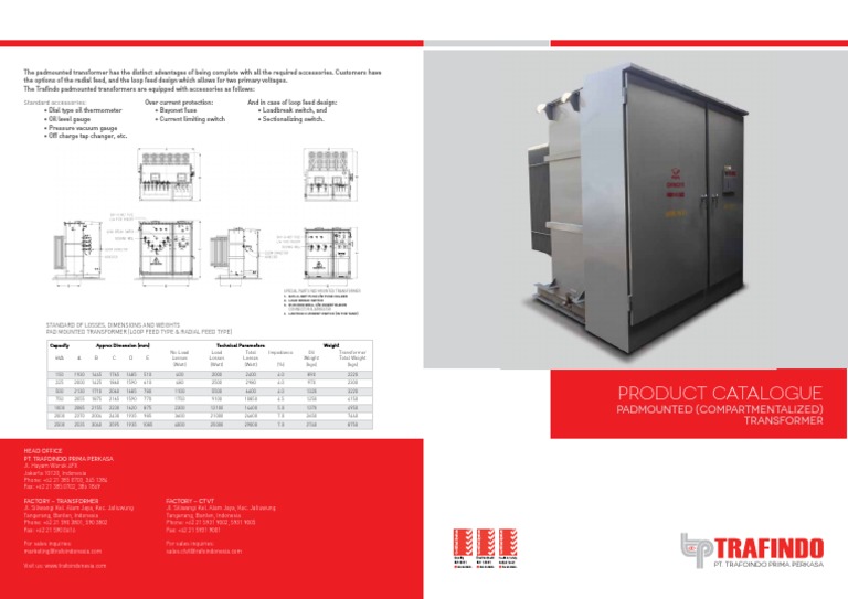 Trafoindo Catalogue Padmounted Transformers | PDF | Transformer | Fuse (Electrical)