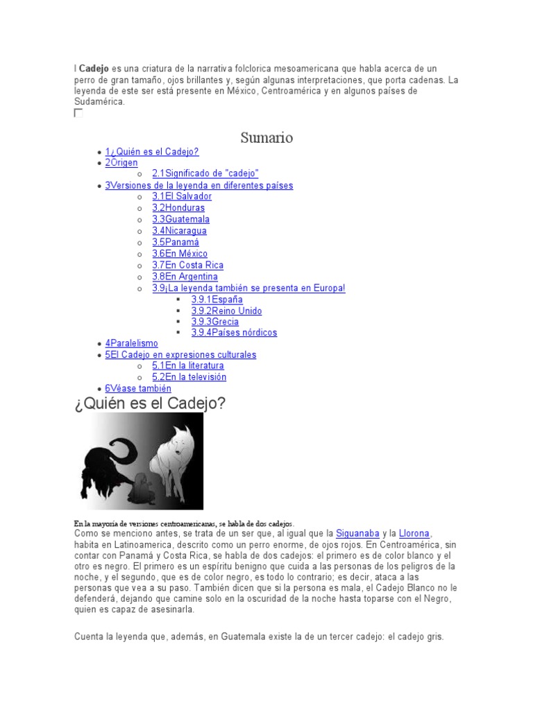 Cadejo | PDF | Folklore