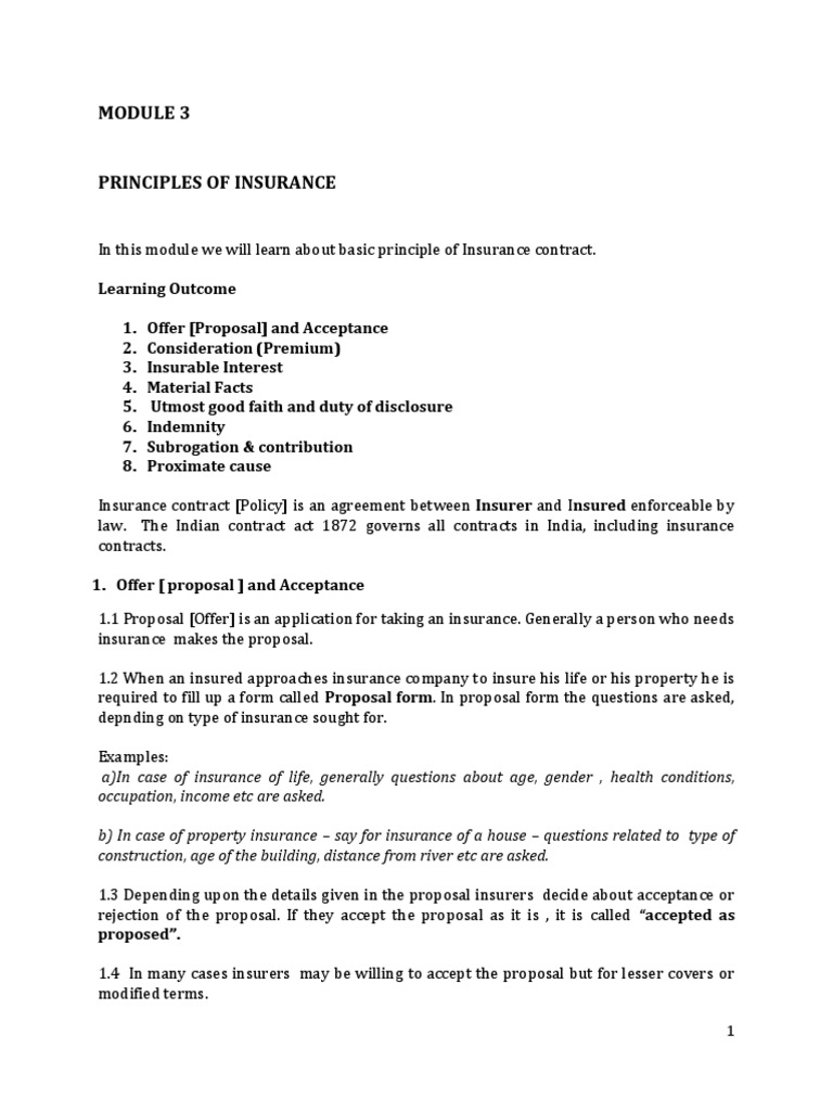 Principles-Of-Insurance | PDF | Insurance | Indemnity