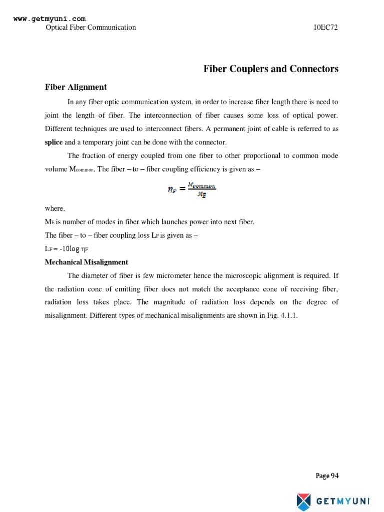 Electronics Communication Engineering Optical Fiber Communication Fiber ...