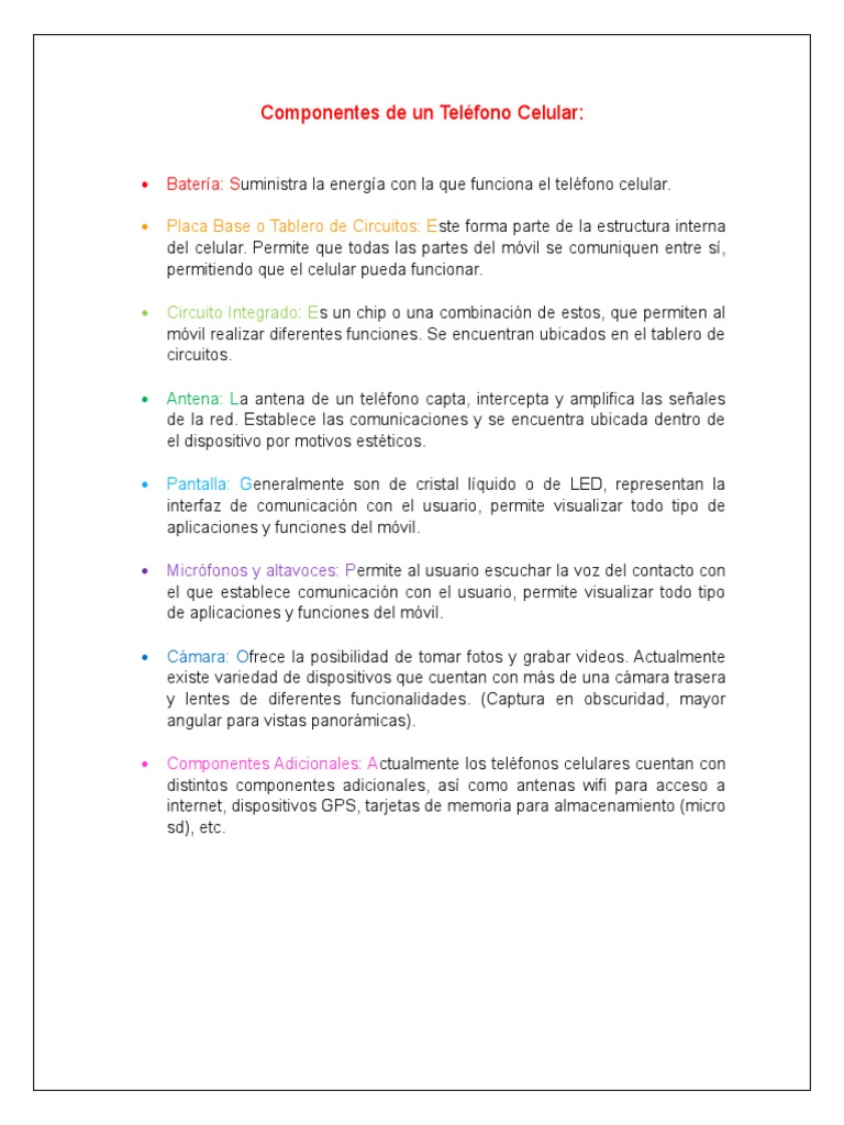 Componentes de Un Teléfono Celular | PDF