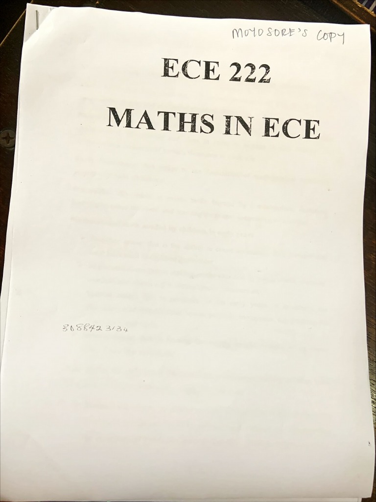 Ece 222 Maths in Ece | PDF