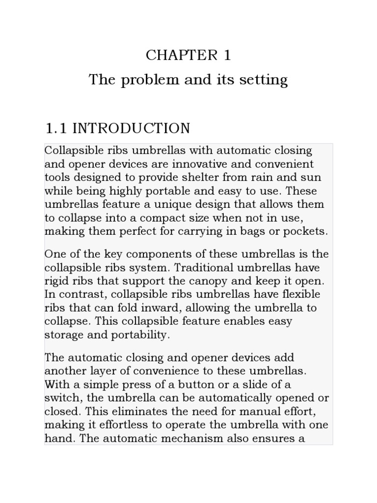 Chapter 1 | Download Free PDF | Umbrella | Parachute
