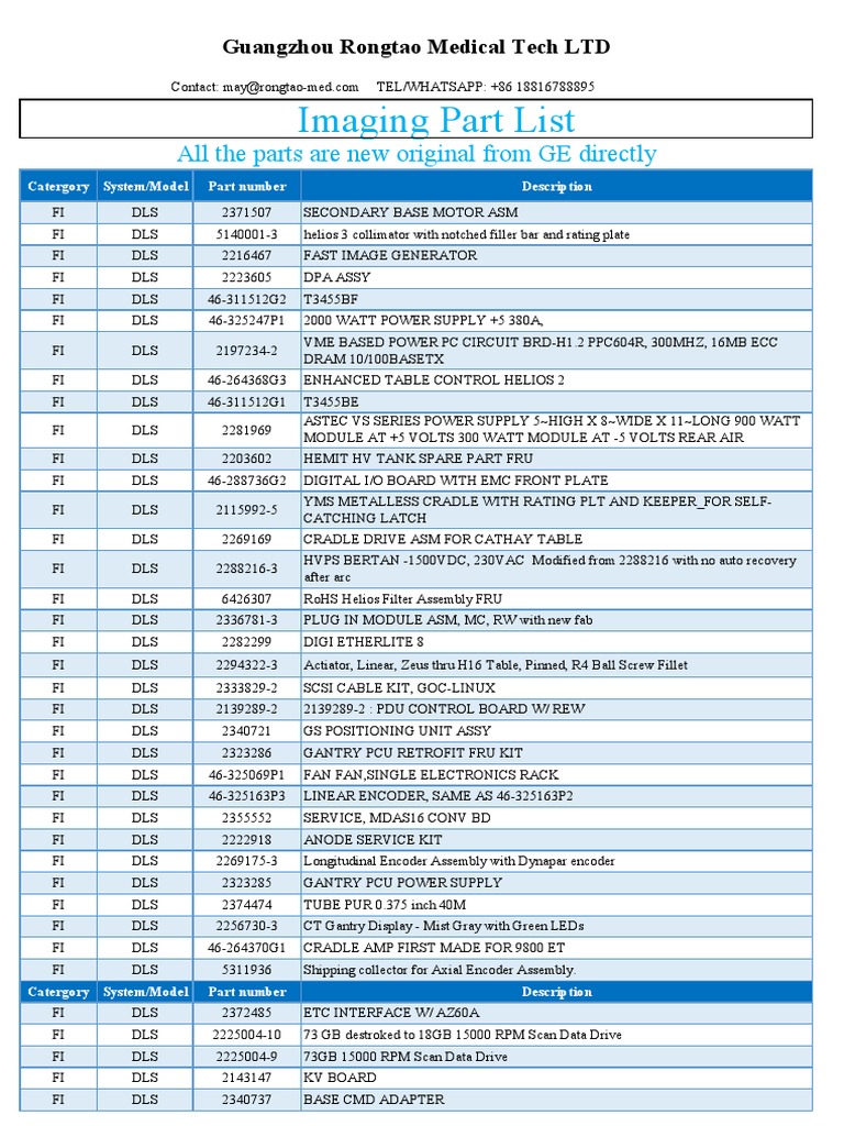 GE Imaging Parts LISTS (FI IGS MR NM Surgery) | PDF | Computer Monitor ... GE Imaging Parts LISTS (FI IGS MR NM Surgery) | PDF | Computer Monitor ...