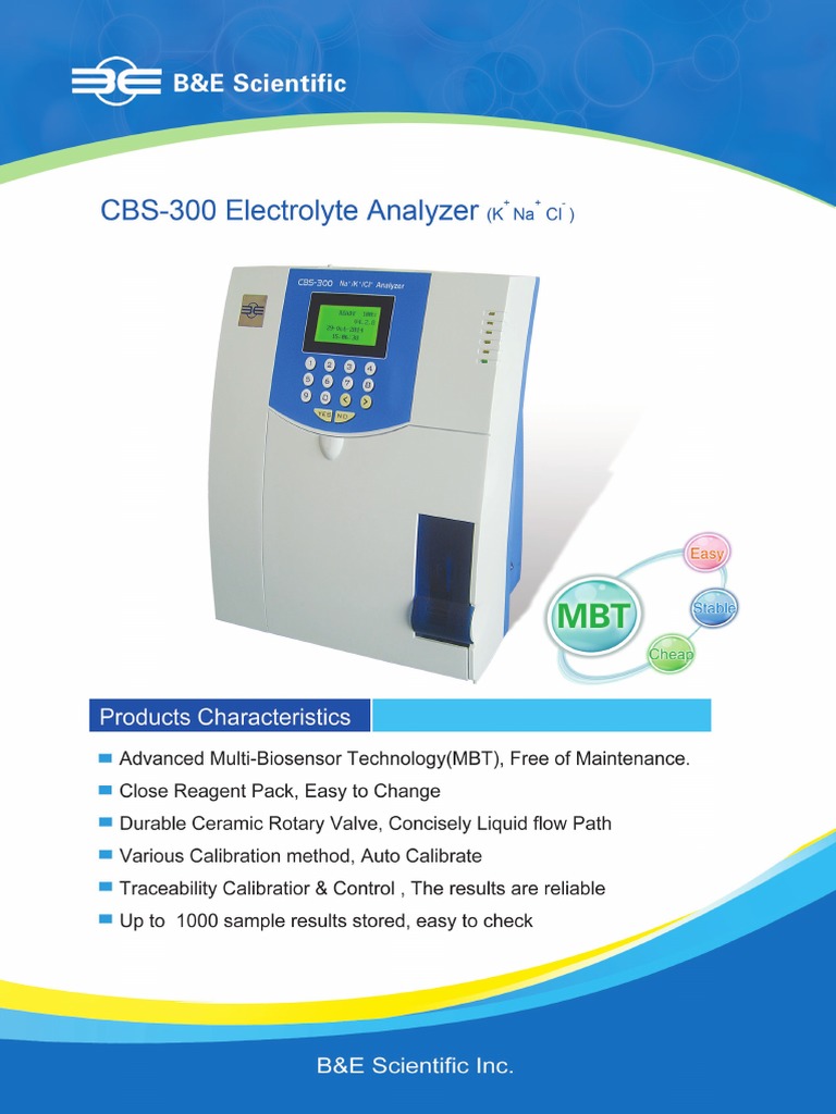 Besic Cbs 300 Electrolyte Analyzer Pdf
