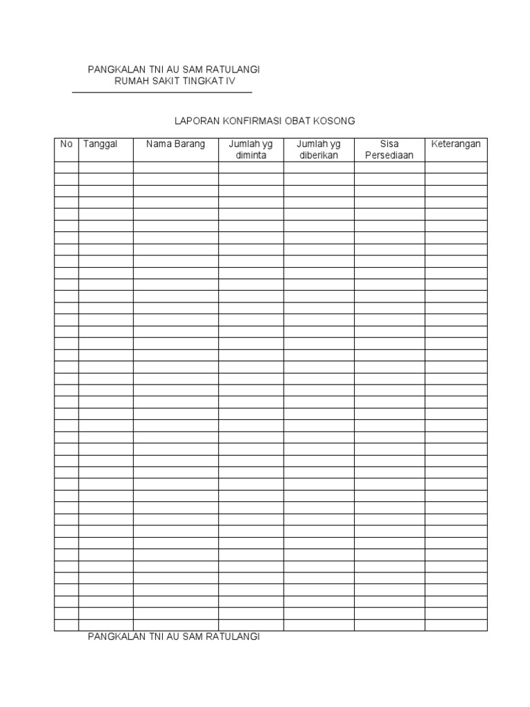 Formulir Obat Kosong | PDF