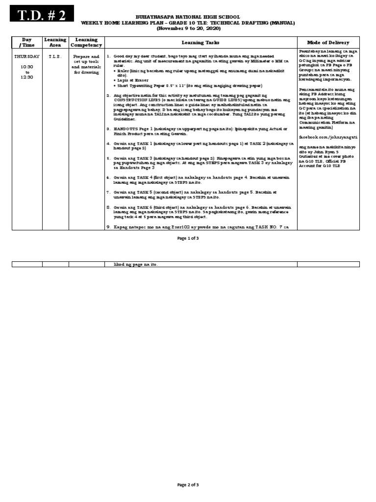 2 Technical Drafting Nov 9 To 21 | PDF