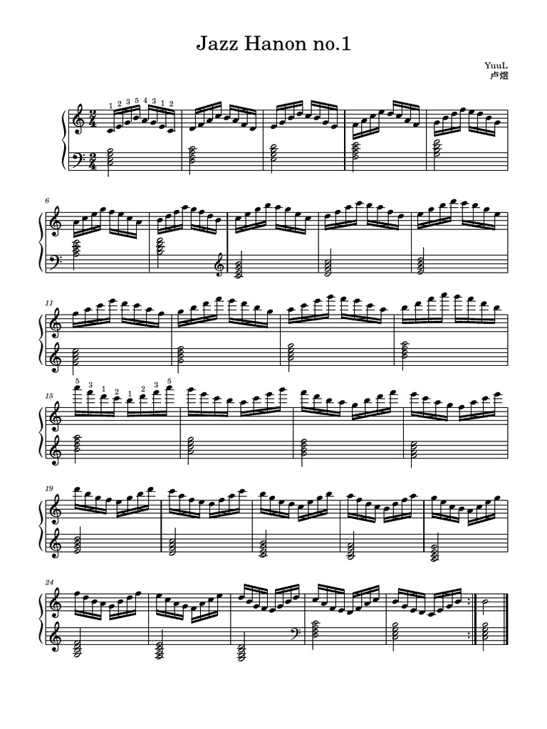 YuuL Jazz - Hanon - No.1 | PDF YuuL Jazz - Hanon - No.1 | PDF