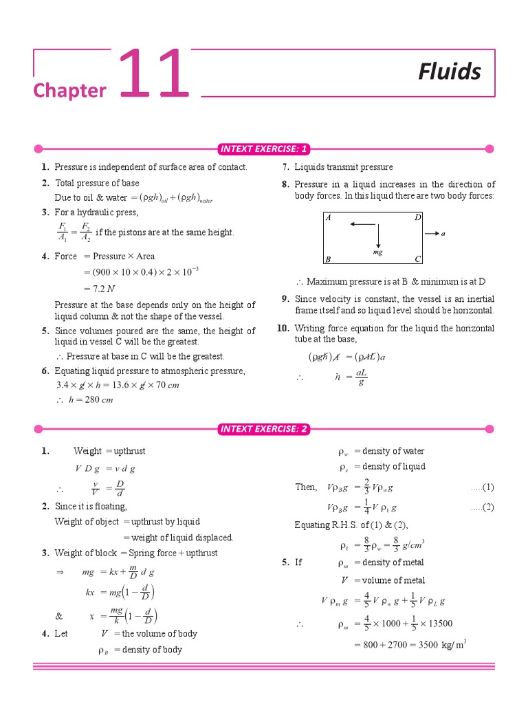 11 Fluids S | PDF | Buoyancy | Pressure