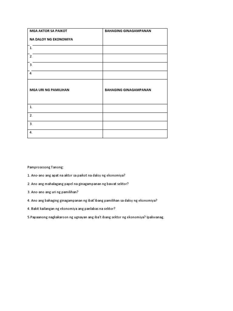 Mga Aktor Sa Paikot | PDF