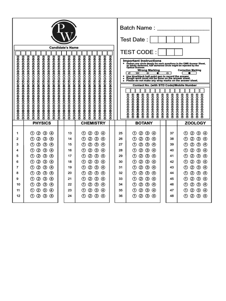 632094680679e50011d419b5 - ## - Short Practice Test OMR Sheet ...